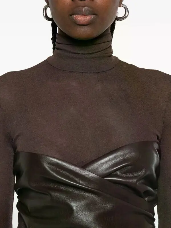 Nanushka Draped-panel Turtleneck Top