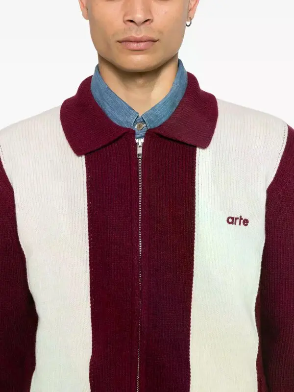 ARTE ANTWERP Striped Zip Knitwear