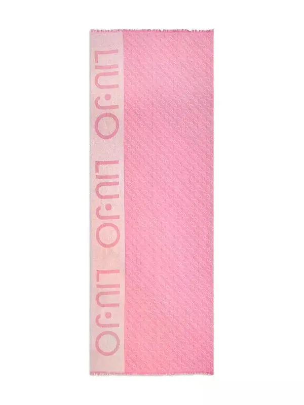 Liu Jo Logo-detail Fringed Scarf - Pink