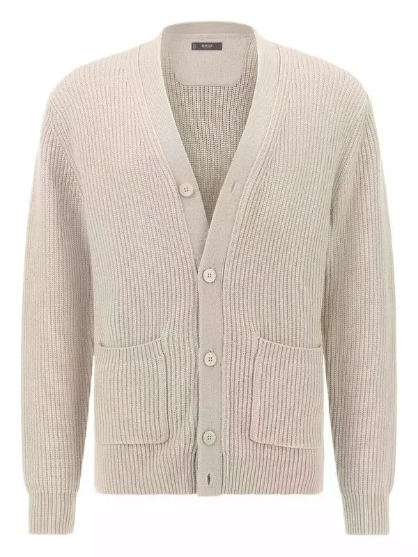 Boggi Milano Ribbed Knit Cardigan