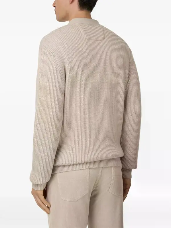 Boggi Milano Ribbed Knit Cardigan
