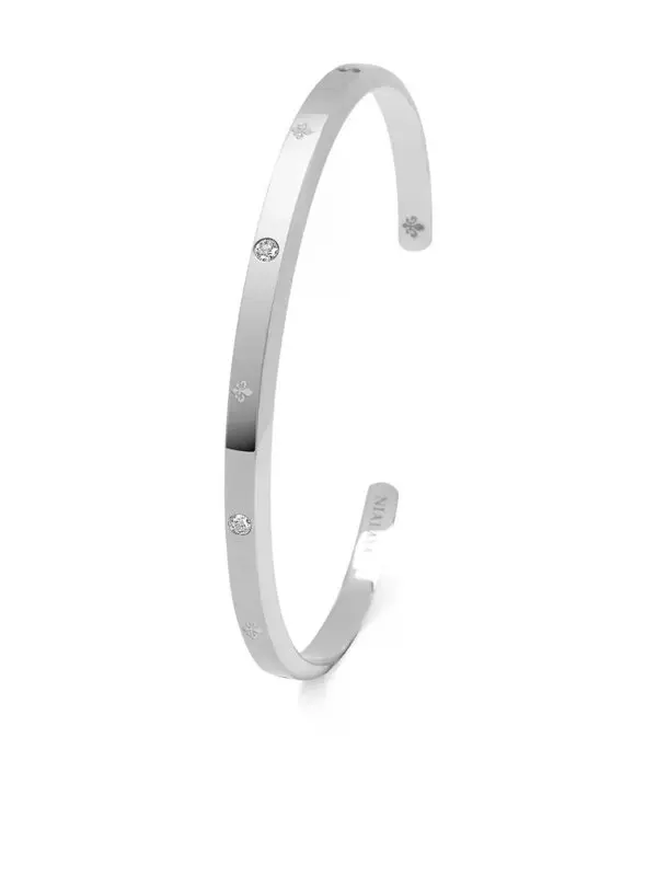 NIALAYA JEWELRY Fleur De Lis Open Cuff - Silver