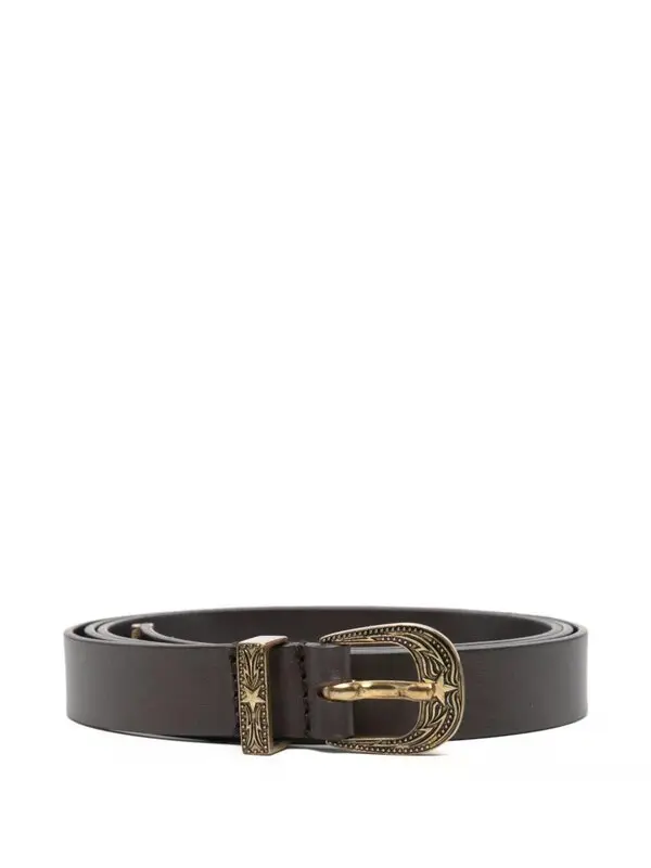 DONDUP Star-logo Buckle Belt - Brown