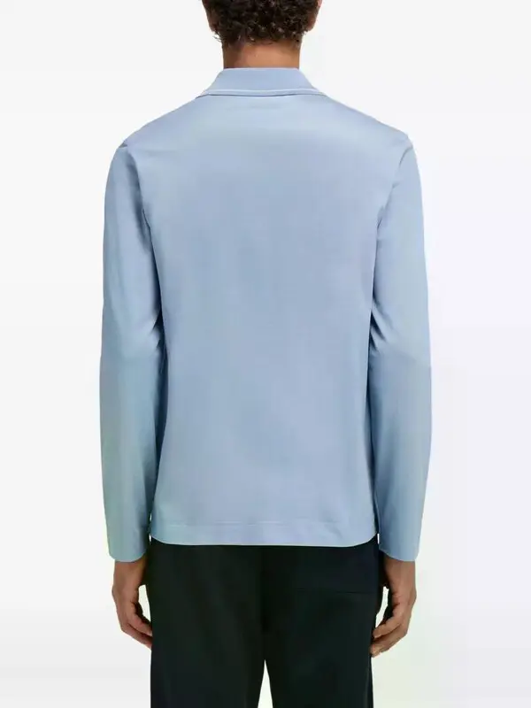FERRAGAMO Long Sleeved Polo Shirt - Blue