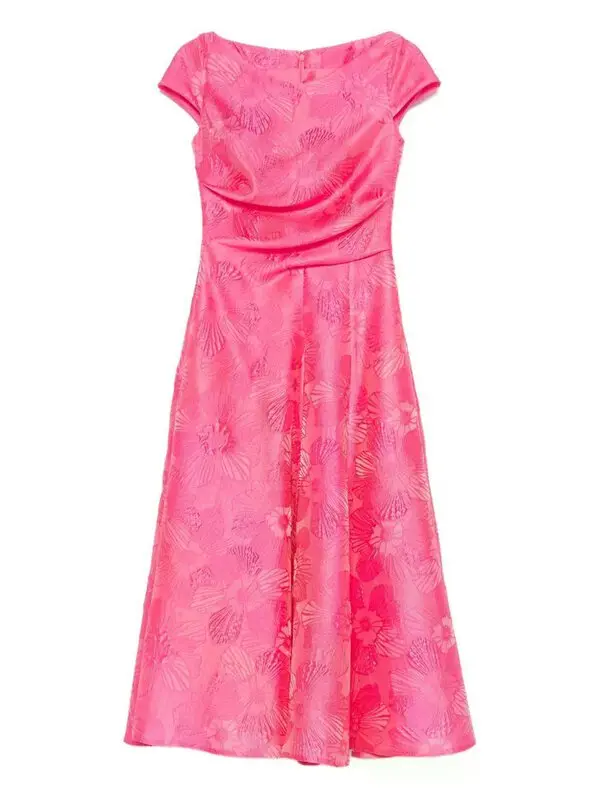 Floral-embroidered A-line Dress