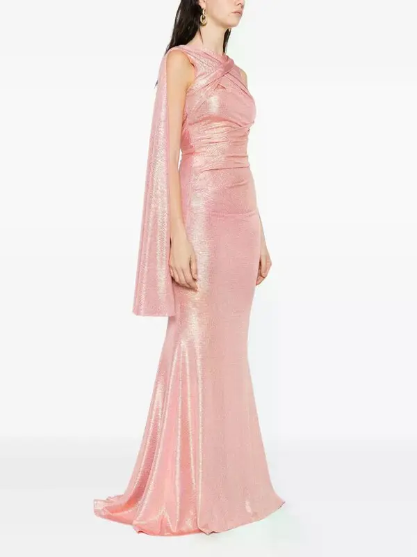 Talbot Runhof Draped One-shoulder Gown