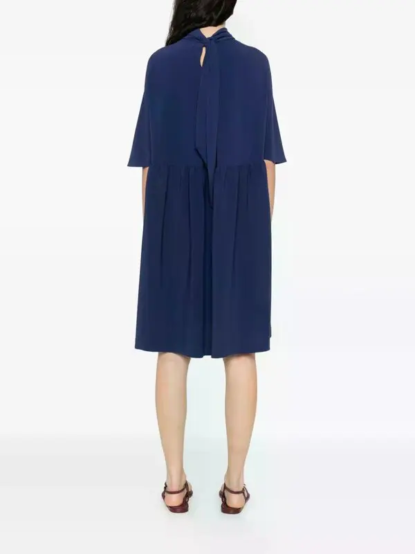 Talbot Runhof Roll-neck Gathered Dress