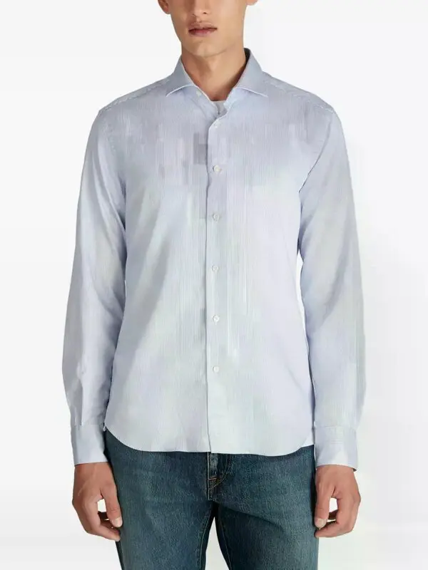 GLANSHIRT Long-sleeve Stripe-pattern Shirt