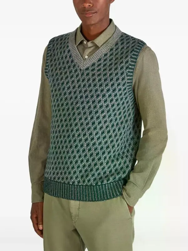 ZANONE Jacquard Virgin Wool Vest