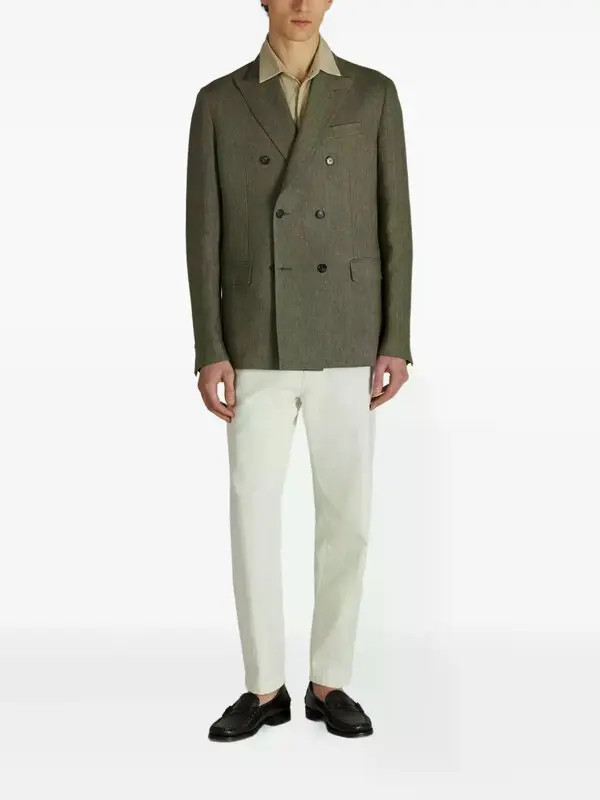 SLOWEAR Double-breasted Linen Blazer