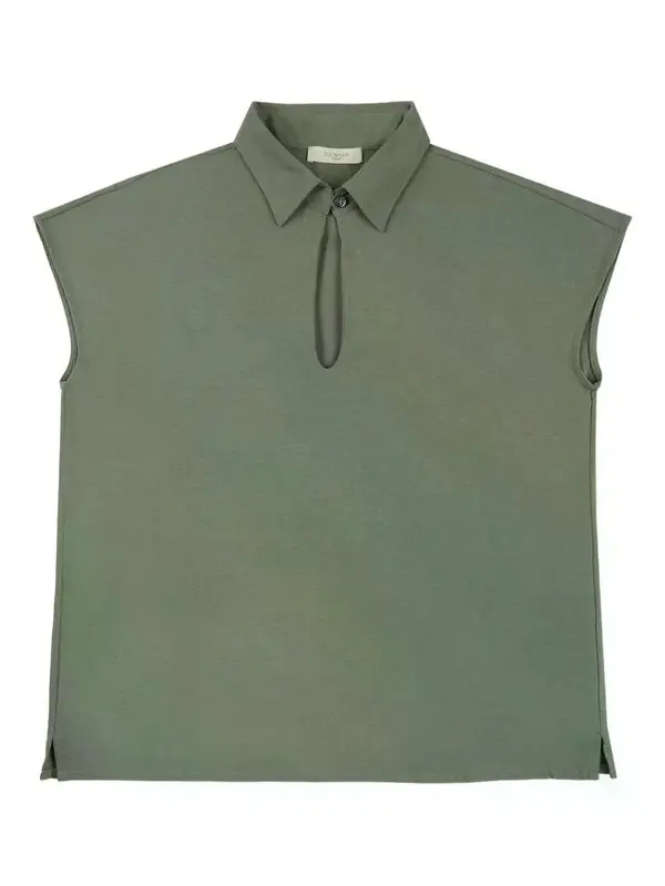 SLOWEAR Keyhole Polo Top