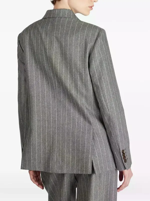 SLOWEAR Double-breasted Pinstripe Blazer