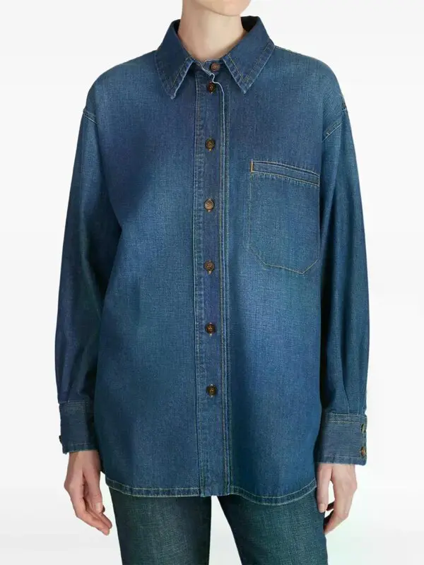 GLANSHIRT Buttoned Denim Shirt