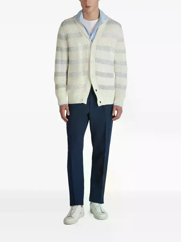 SLOWEAR Striped Shawl-collar Cardigan