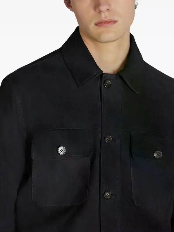 Montedoro Chest-pocket Suede-leather Jacket