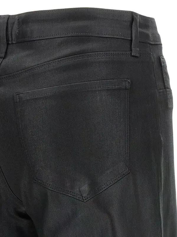 L'Agence Sneeki Coated Flare Jeans - Black