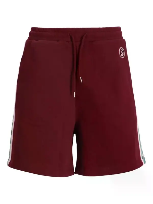 Drole De Monsieur Side-stripe Cotton Shorts - Red
