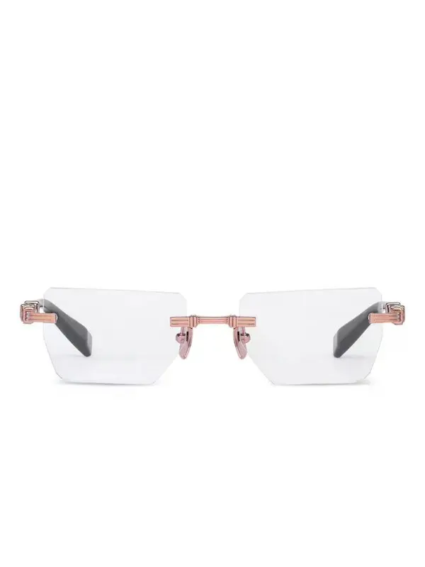 Balmain Rimless Rectangle-frame Eyeglasses - Black