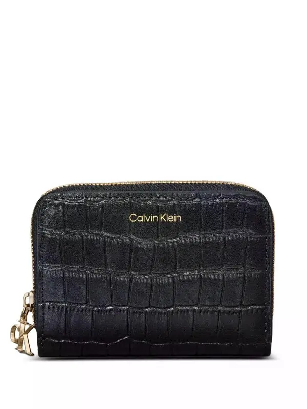 Calvin Klein Embossed Zip Wallet - Black