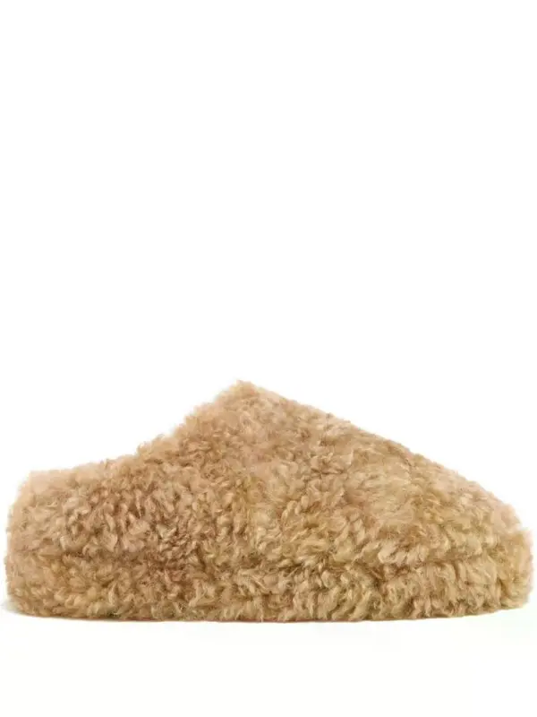 Apparis Misha Bouclette Slippers - Neutrals