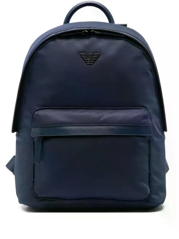 Emporio Armani Logo-plaque Backpack - Blue
