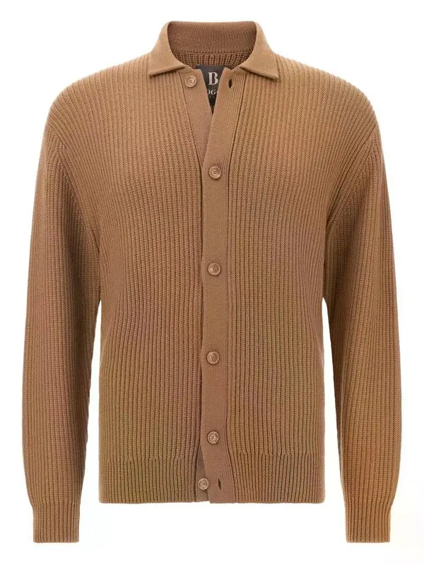 Boggi Milano Ribbed-knit Buttoned Cardigan