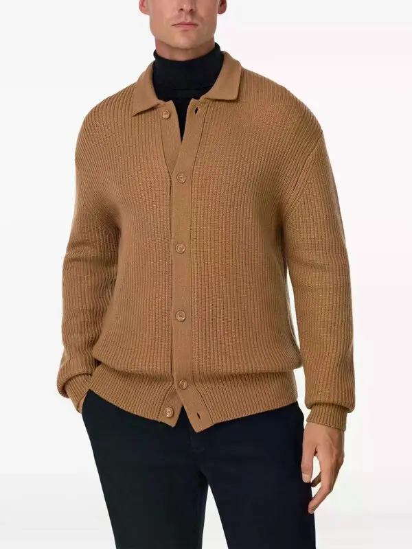 Boggi Milano Ribbed-knit Buttoned Cardigan