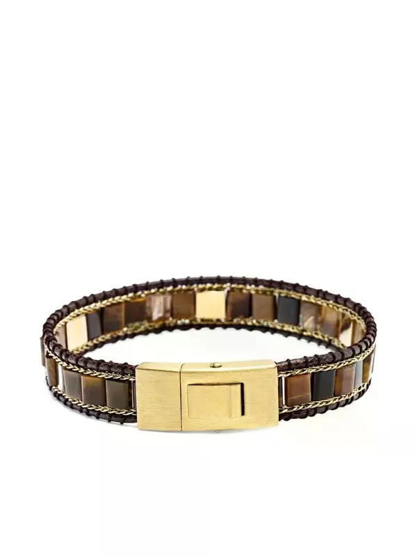 NIALAYA JEWELRY Stud Tiger-eye Bracelet - Brown