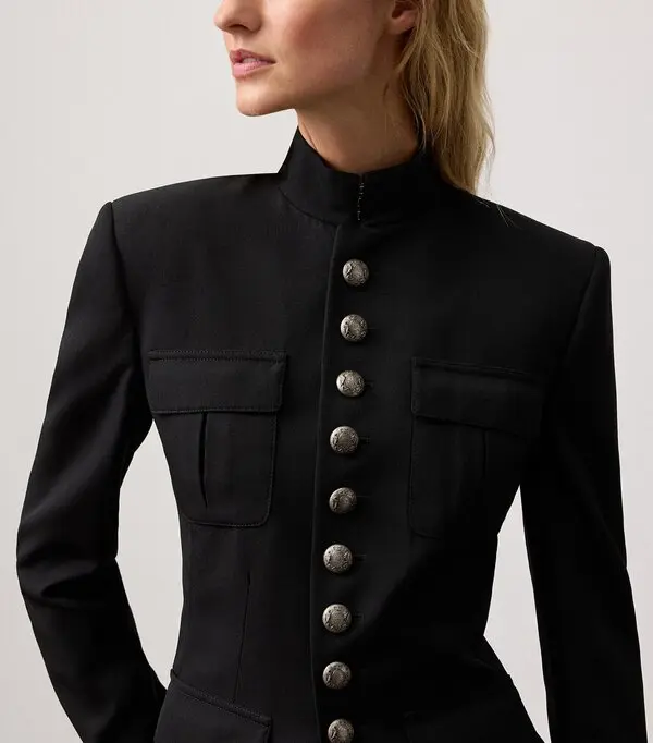 Ralph Lauren Wool Grain De Poudre Eliza Jacket