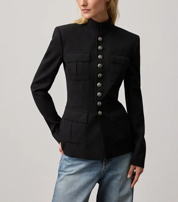 Ralph Lauren Wool Grain De Poudre Eliza Jacket