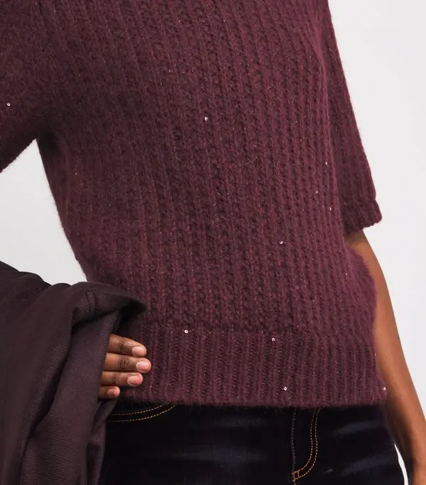 Eleventy Wool-blend Sequin Sweater