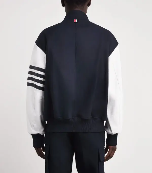 Thom Browne Oversized Wool-leather Bomber Jacket