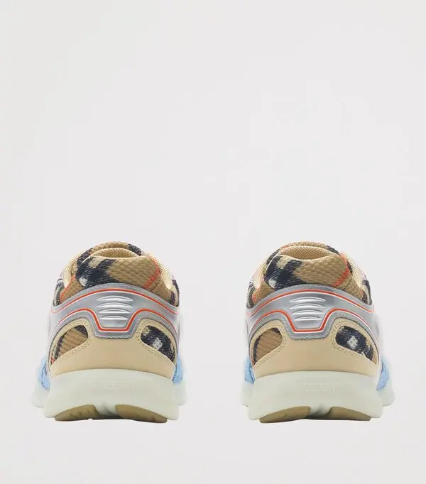 Burberry Leather Check Matrix Sneakers - Beige