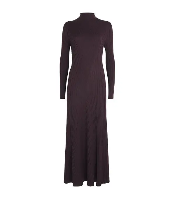 Eleventy Wool-silk Rib-knit Maxi Dress