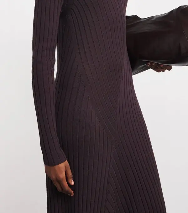 Eleventy Wool-silk Rib-knit Maxi Dress