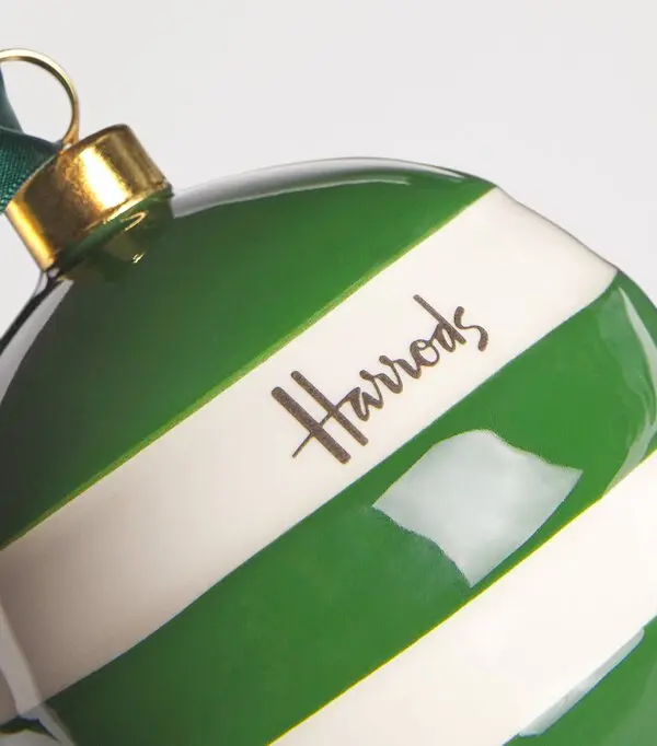 Harrods Ceramic Cornish Stripe Bauble