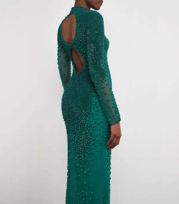 GEORGES HOBEIKA Silk-blend Beaded Gown