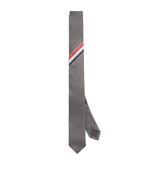 Thom Browne Silk Neck Tie - Grey