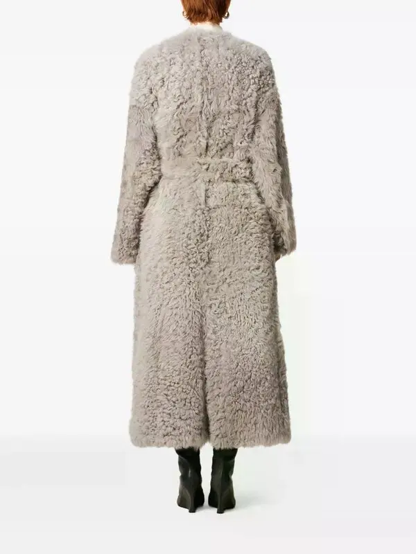 Ami Shearling Belted Coat