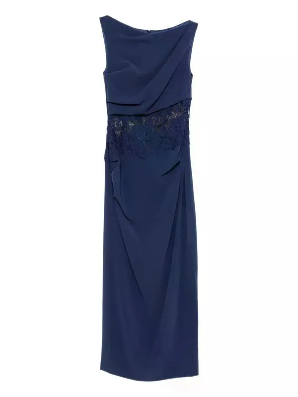 Talbot Runhof Lace-panel Draped Dress