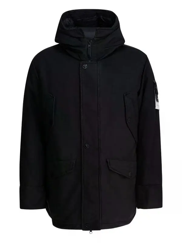 Stone Island David-tc Ghost Hooded Coat With Pockets