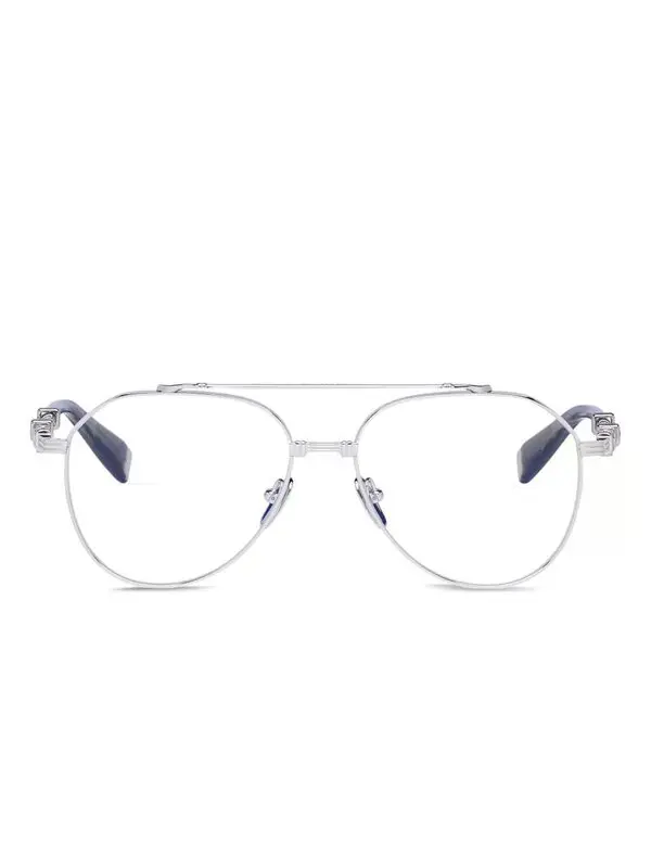 Balmain Pilot Frame Eyeglasses - Silver
