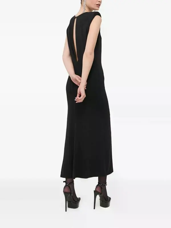 Patrizia Pepe Shoulder Pads Open Back Maxi Dress