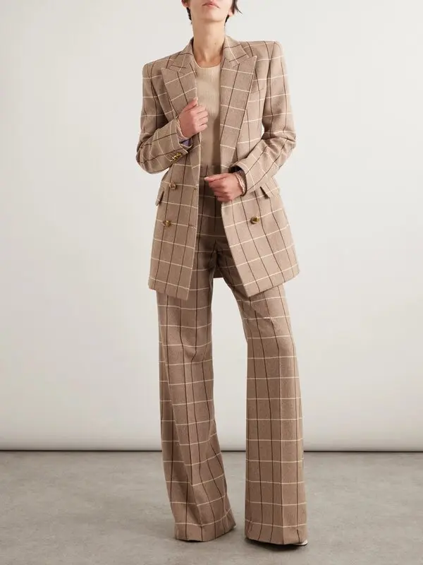 Valentino Garavani Double-breasted Checked Wool Blazer