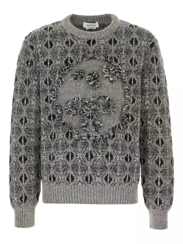 Alexander McQueen Skull Fair Isle Sweater - Grey