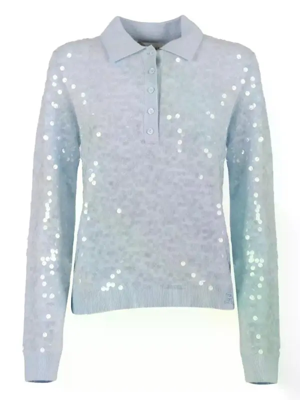 ERMANNO FIRENZE Sequinned Polo Top