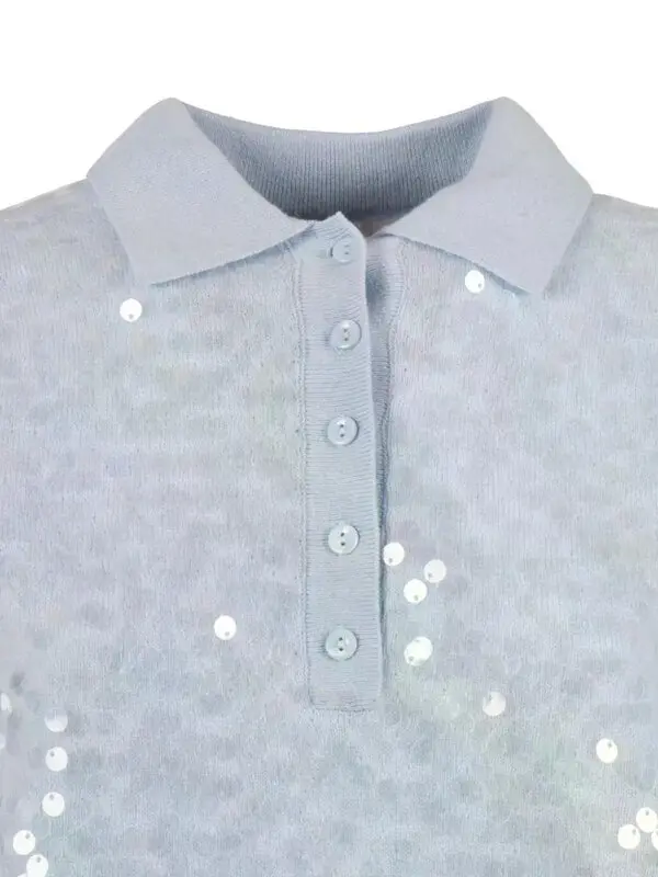 ERMANNO FIRENZE Sequinned Polo Top