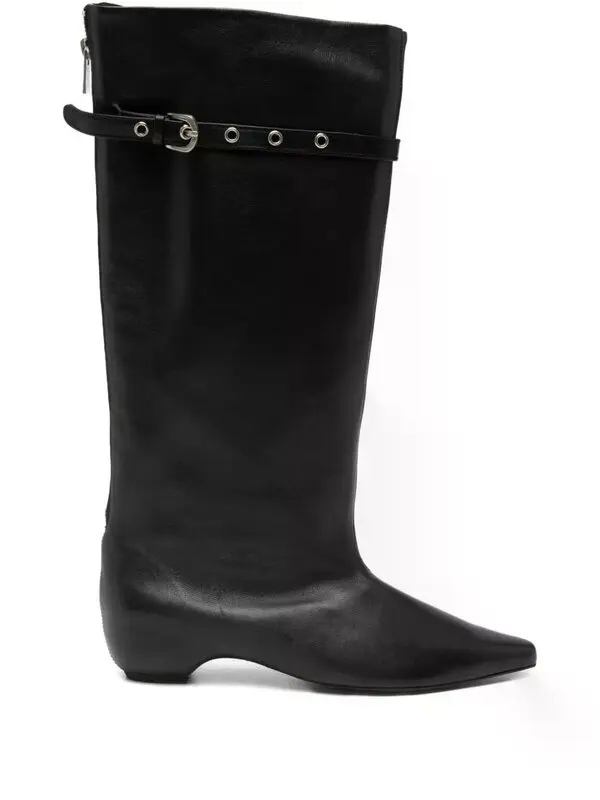 LOW CLASSIC Buckle-detail Leather Boots