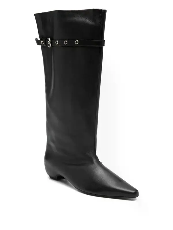 LOW CLASSIC Buckle-detail Leather Boots