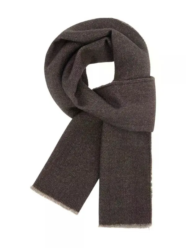 Boggi Milano Chevron-knit Scarf - Brown